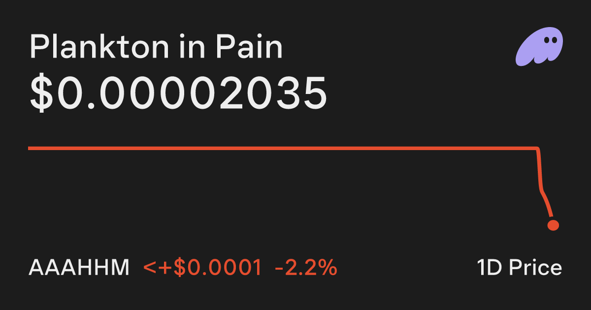 Plankton in Pain (AAAHHM) Price Chart - Buy and Sell on Phantom