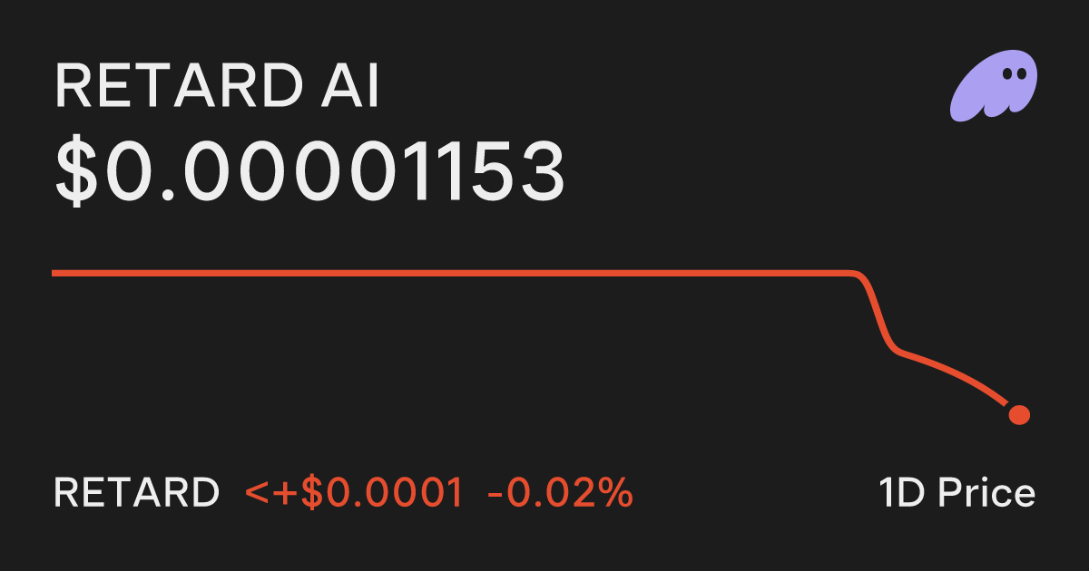 RETARD AI (RETARD) Price Chart - Buy and Sell on Phantom