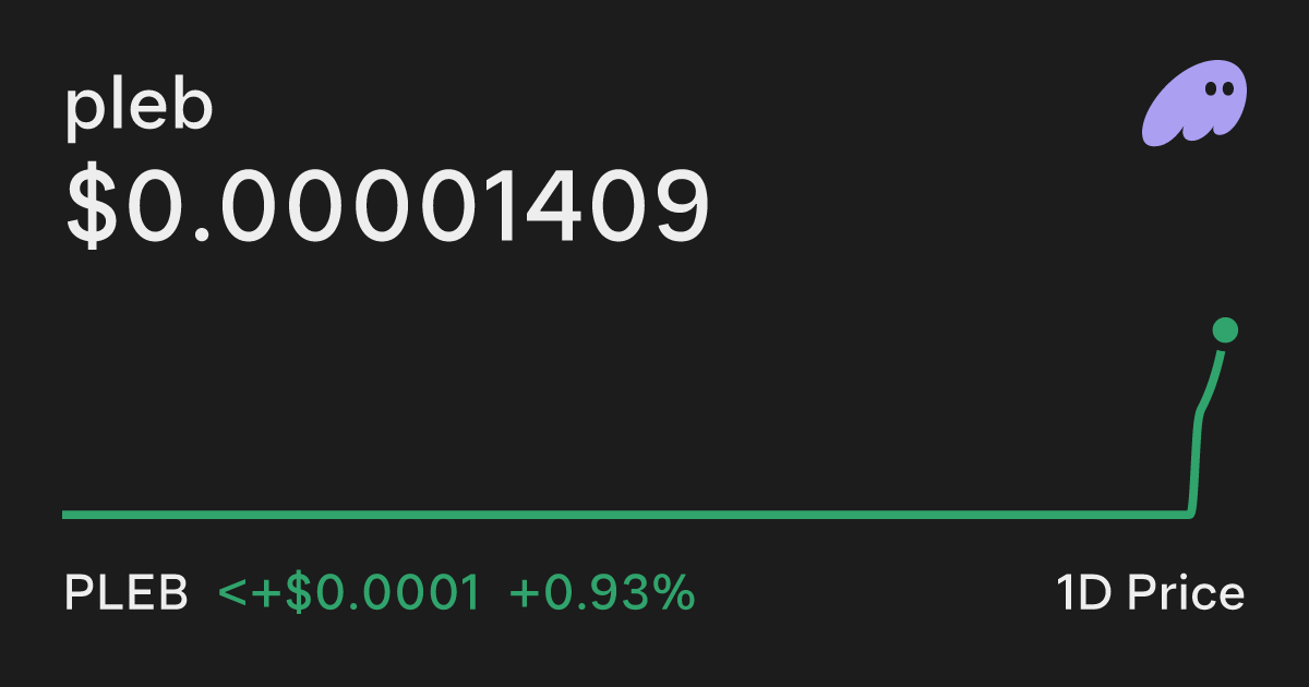 pleb (PLEB) Price Chart - Buy and Sell on Phantom