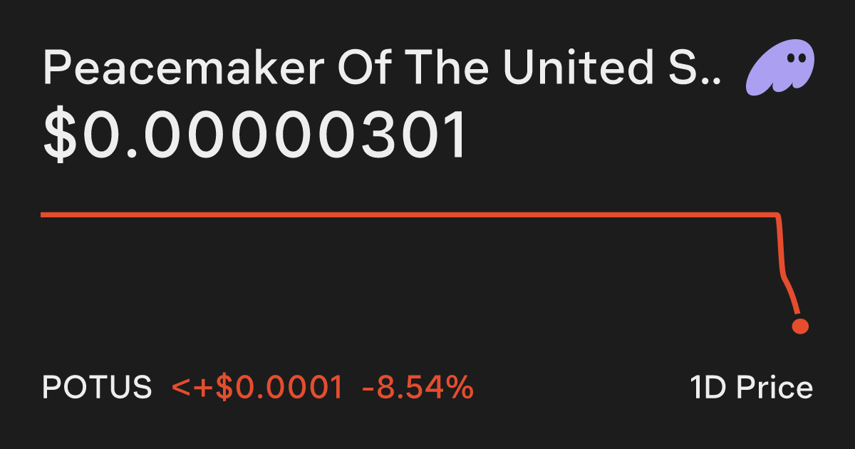 Peacemaker Of The United States (potus) Price Chart - Buy and Sell on ...