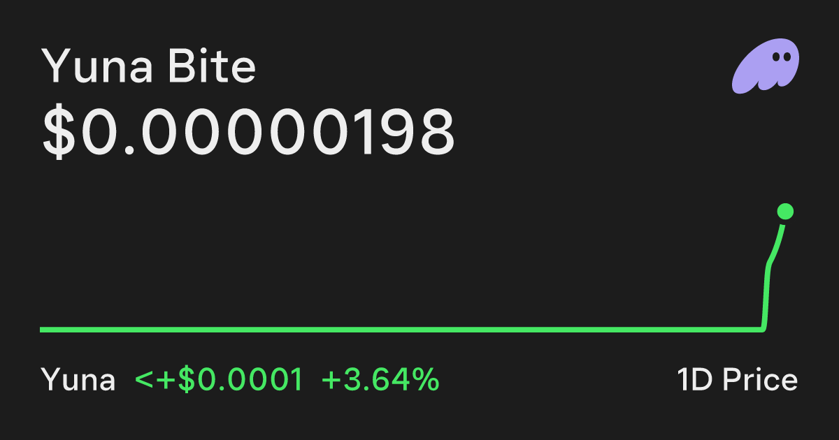 Yuna Bite (Yuna) Price Chart - Buy and Sell on Phantom