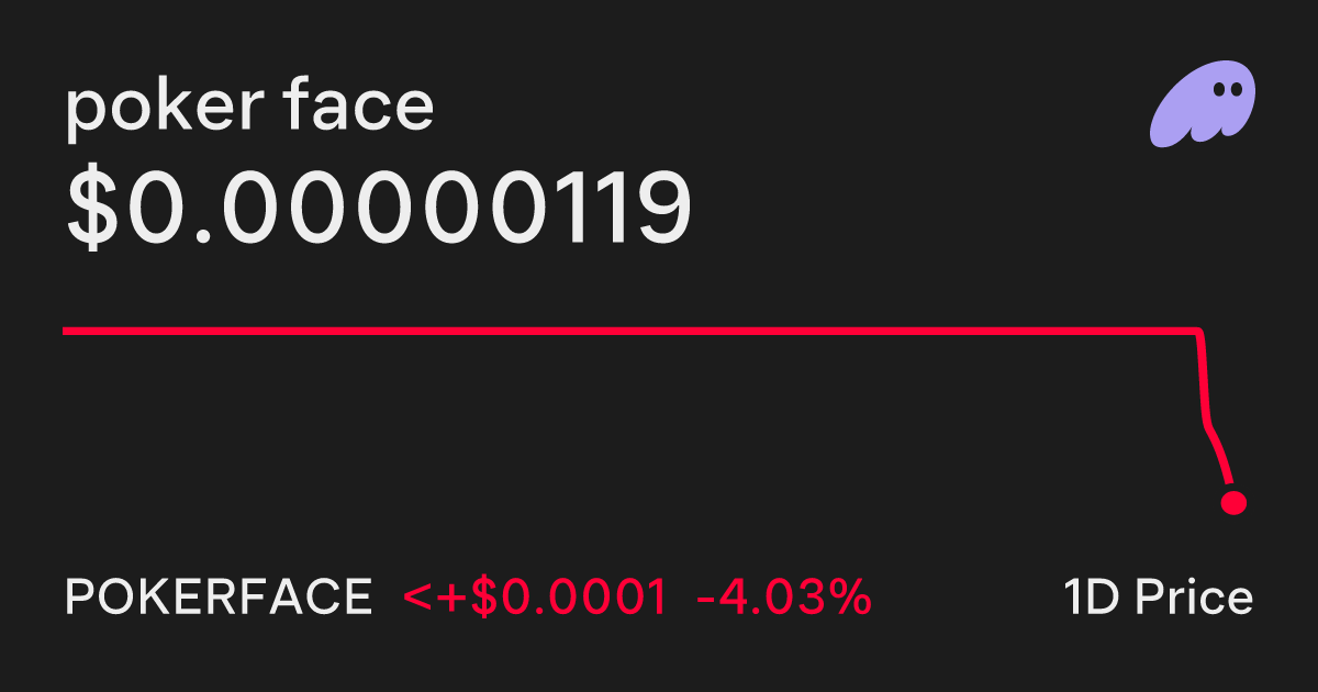 poker face (POKERFACE) Price Chart - Buy and Sell on Phantom