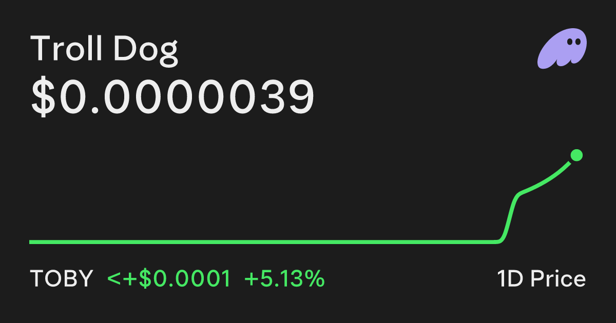 Troll Dog (TOBY) Price Chart - Buy and Sell on Phantom