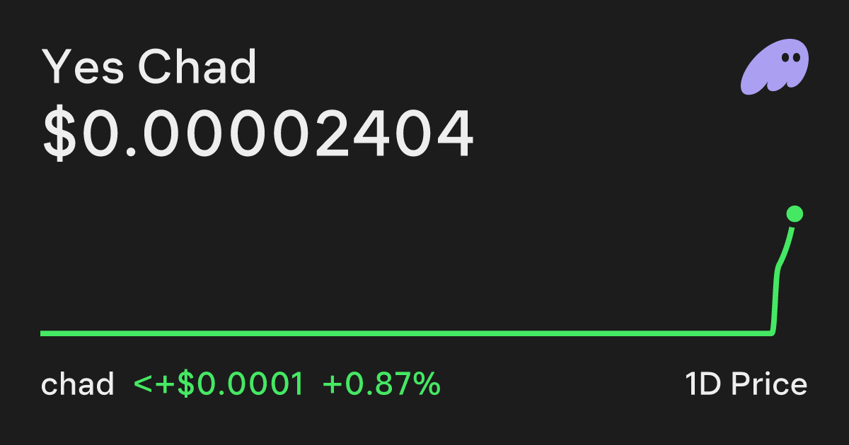 Yes Chad (chad) Price Chart - Buy and Sell on Phantom