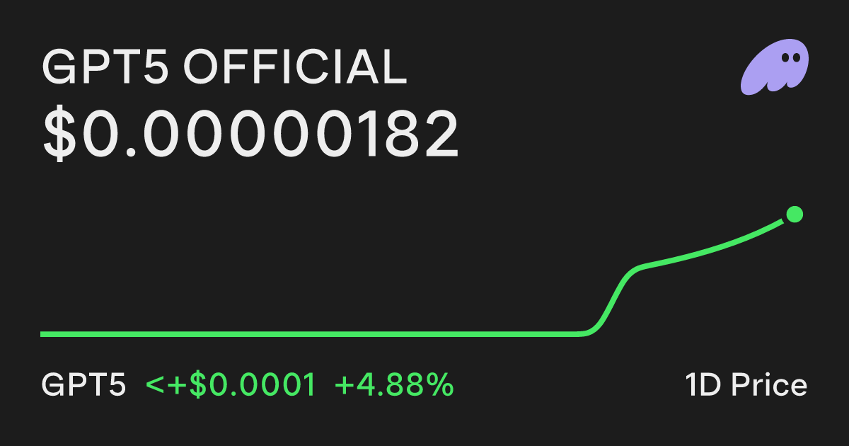 GPT5 OFFICIAL (GPT5) Price Chart - Buy and Sell on Phantom