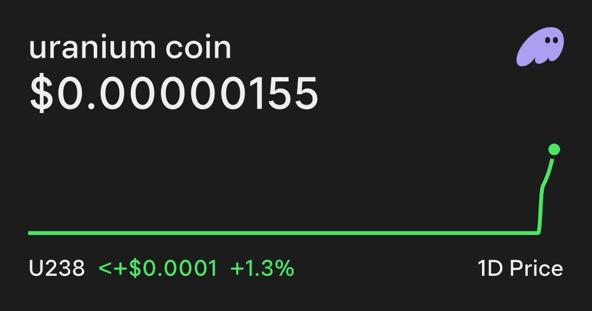 uranium coin (U238) Price Chart - Buy and Sell on Phantom